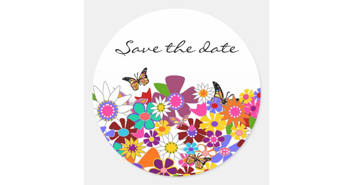 Floral Wedding Stickers | Zazzle