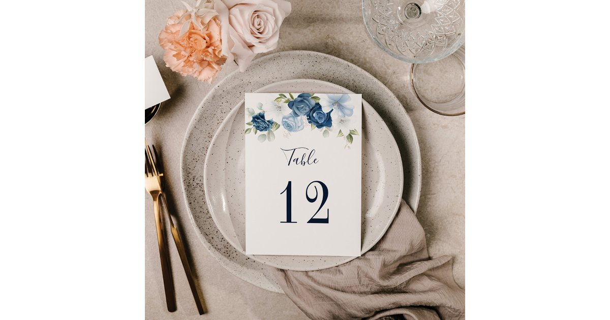 Floral Wedding Table Number 12 Seating Plan | Zazzle