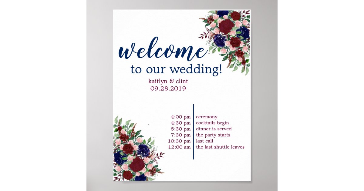 Floral Welcome Poster | Zazzle