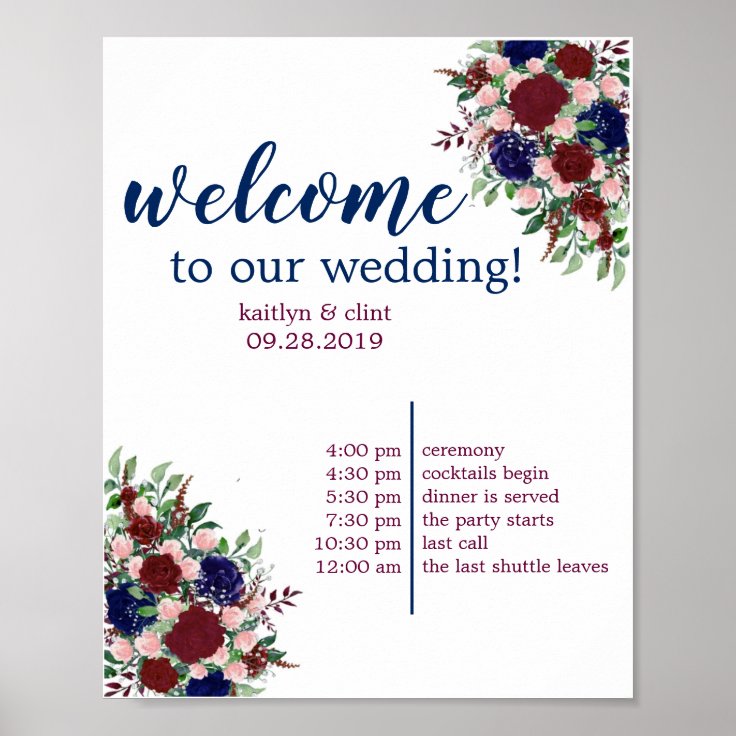 Floral Welcome Poster | Zazzle