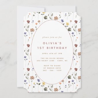 Floral Wildflower Birthday | Ticket Invitation | Zazzle