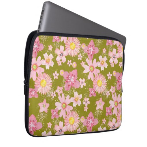 Floral Wind Green Tea Laptop Case | Zazzle
