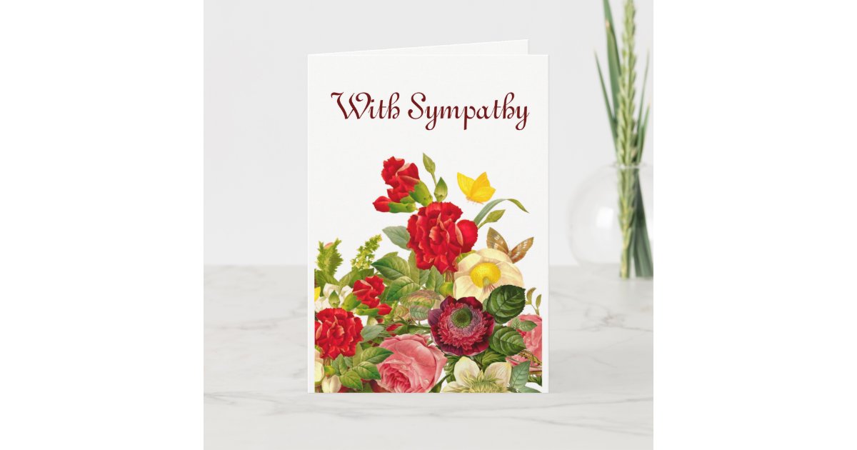 Floral. With Sympathy. Card | Zazzle.com