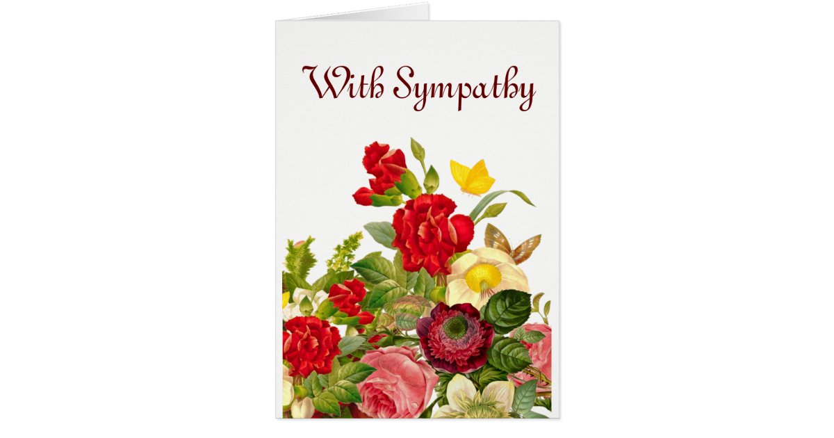 Floral. With Sympathy. Card | Zazzle.com