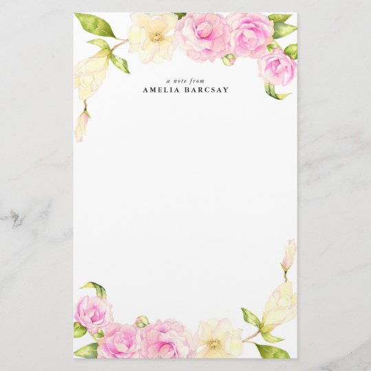 Floral Wreath Custom Stationery | Zazzle.com