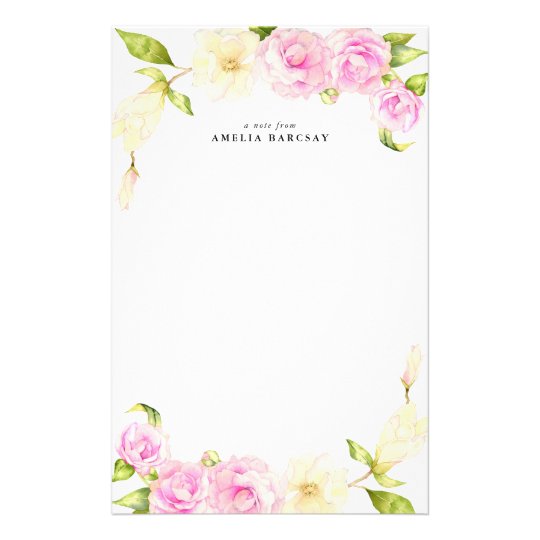 Floral Wreath Custom Stationery | Zazzle.com