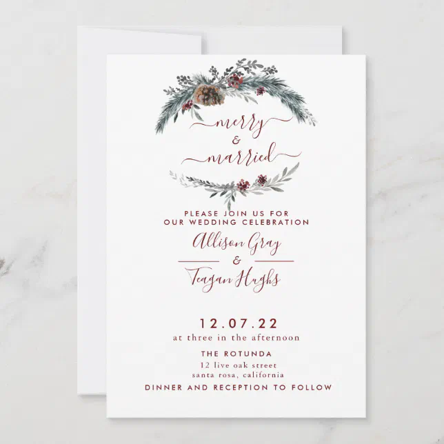 Floral Wreath Wedding Invitation | Zazzle