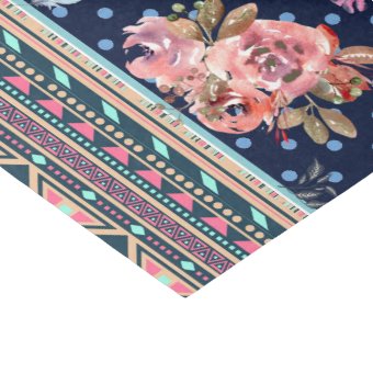 Florals and Aztec Design Tissue Paper | Zazzle
