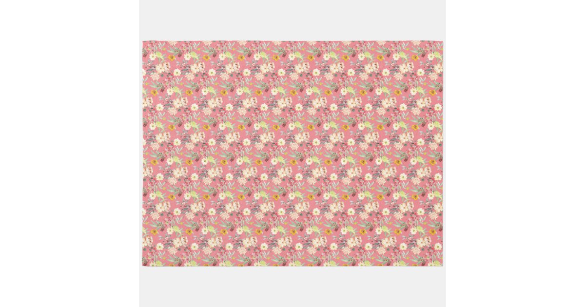 Florals With Peach Colored Theme Background Rug | Zazzle