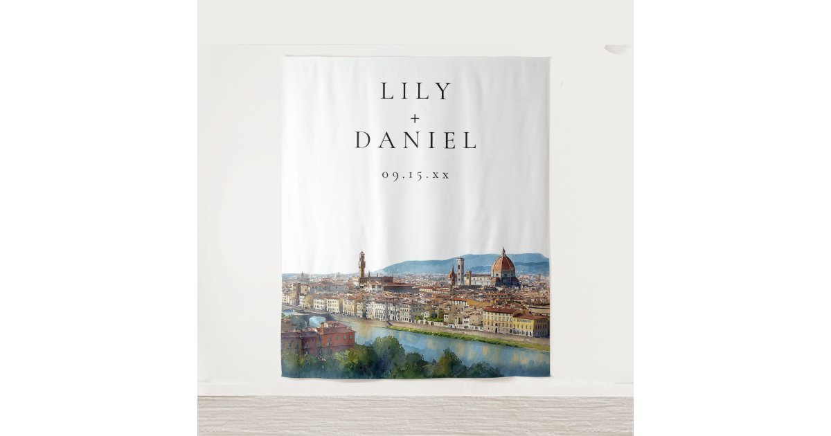 Florence Italian Wedding Photo Backdrop | Zazzle