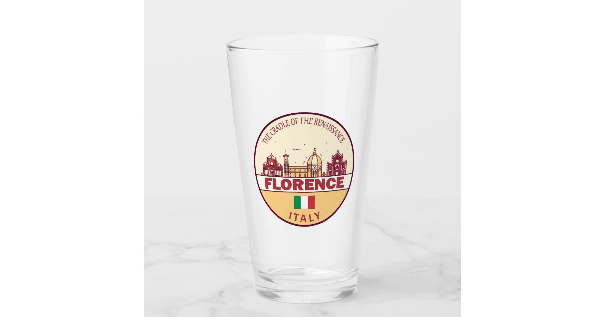 Florence Italy City Skyline Emblem Glass | Zazzle