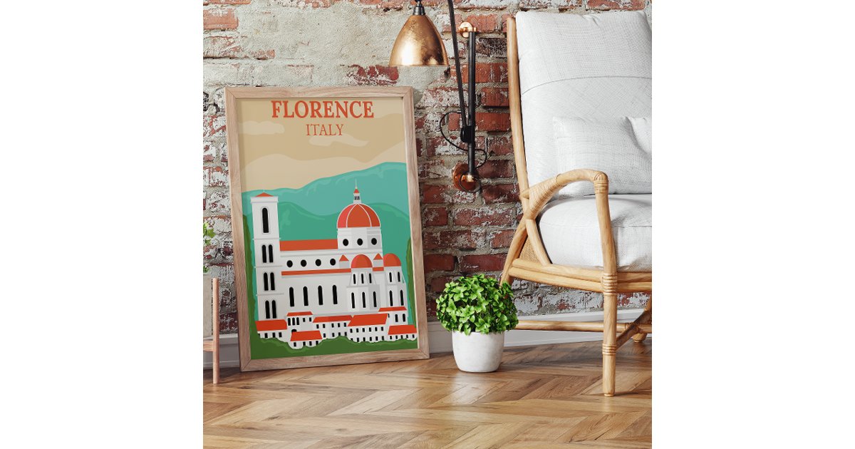 Florence, Italy Retro Vintage Travel Poster | Zazzle