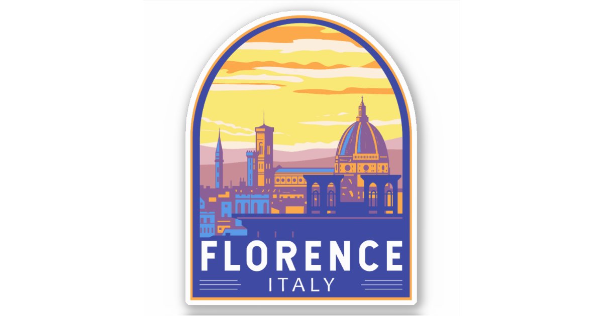 Florence Italy Travel Art Vintage Sticker | Zazzle
