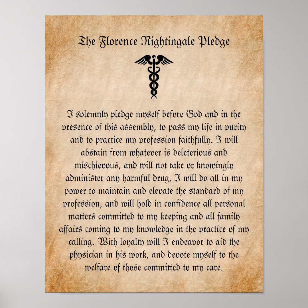Florence Nightingale Pledge for Nurses Poster | Zazzle