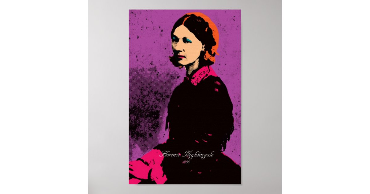 Florence Nightingale with Pop Art Poster | Zazzle
