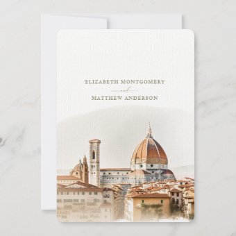 Florence Watercolor Italy Destination Wedding Invitation | Zazzle