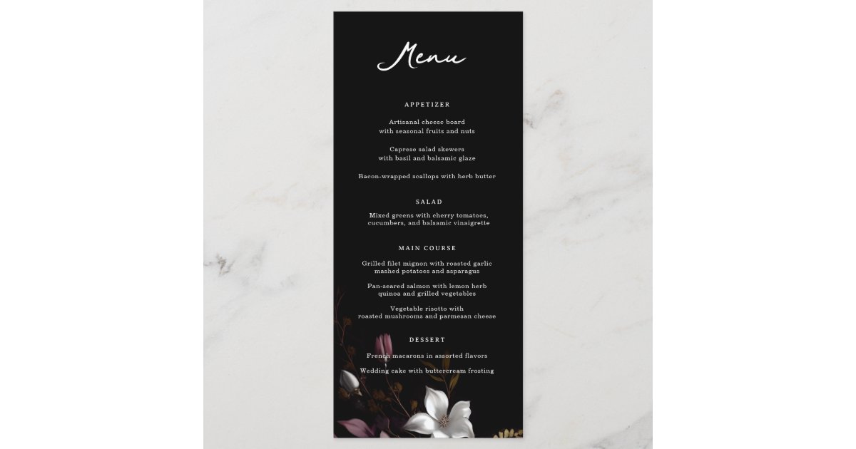 Florence Wedding Dinner Menu | Zazzle