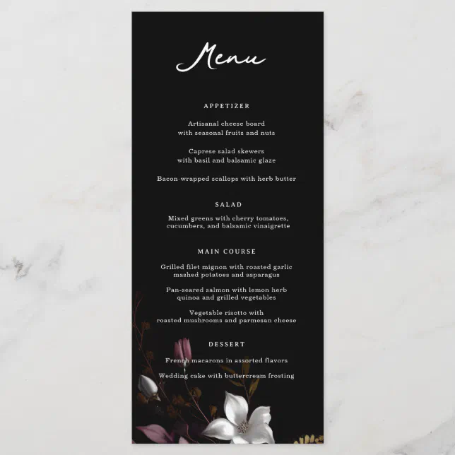 Florence Wedding Dinner Menu | Zazzle