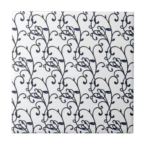 Florentine Renaissance Blue and White Ornate Ceramic Tile | Zazzle