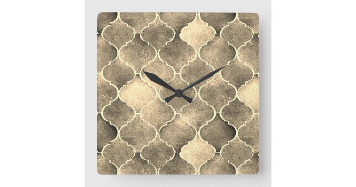 Florentine Tiles Sepia Wall Clock | Zazzle