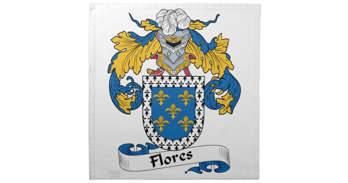 Flores Family Crest Cloth Napkin | Zazzle