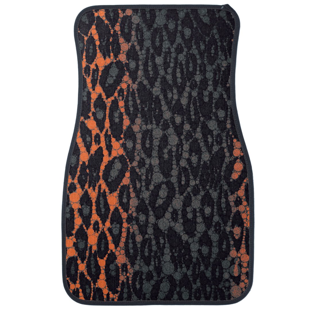 Florescent Orange Black Leopard Car Floor Mat | Zazzle