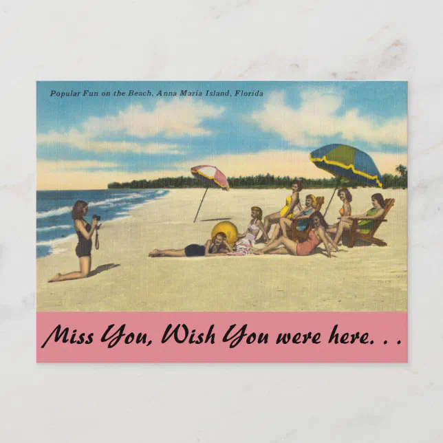 Florida, Anna Maria Island, fun on the Beach Postcard | Zazzle