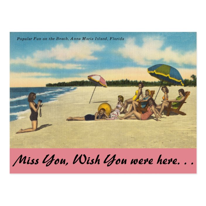 Florida, Anna Maria Island, fun on the Beach Postcard | Zazzle.com