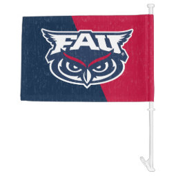 Florida Atlantic University Color Block Distressed Car Flag | Zazzle