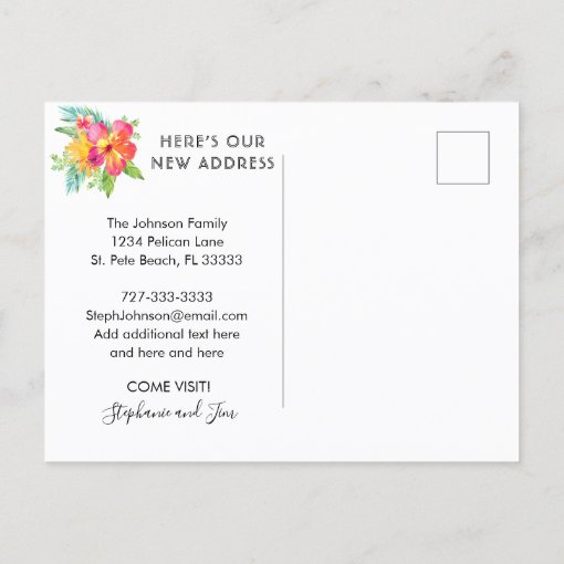 Florida Beach Home New Address Announcement Postcard | Zazzle