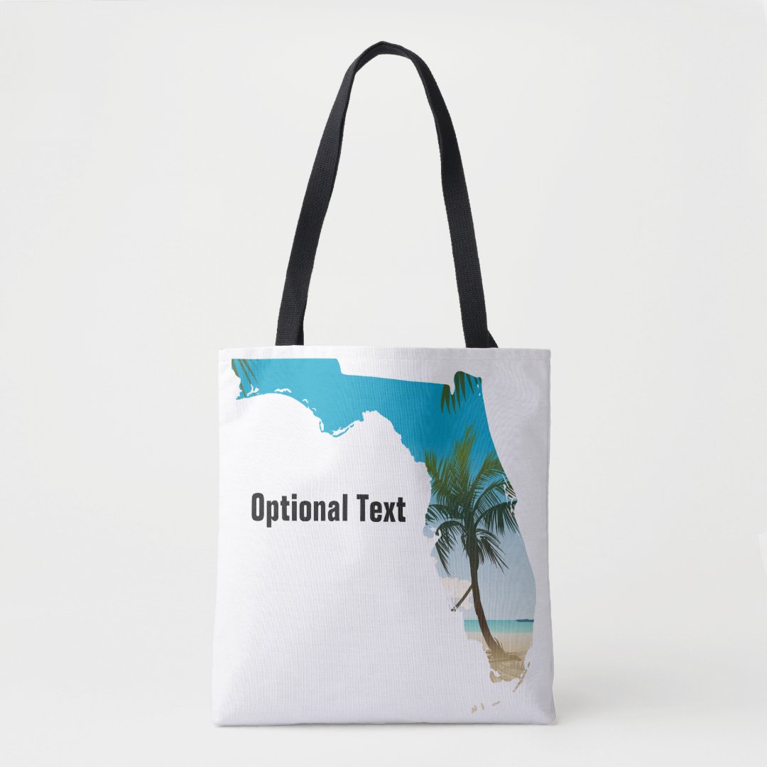 FLORIDA Beach Ocean Palm Tree Filled Tote Bag | Zazzle