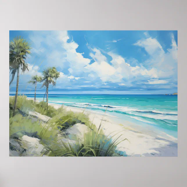 Florida Beach Scene. Crystal clear blue waters. Poster | Zazzle