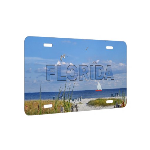 Florida Beach Scene License Plate | Zazzle