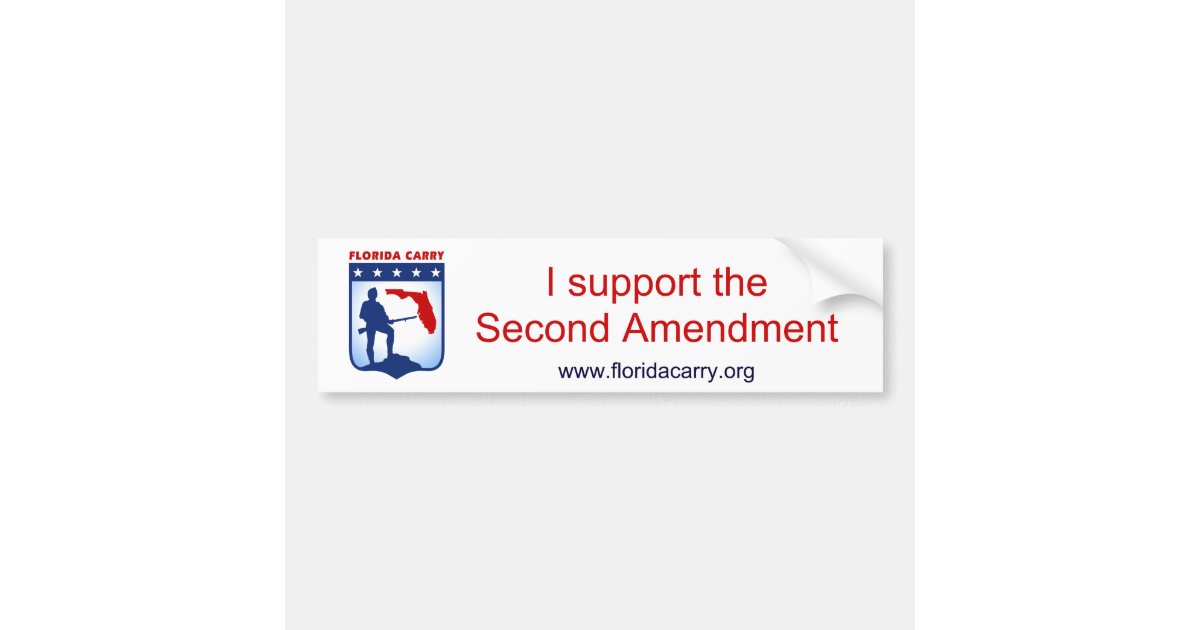 Florida Carry - I support the 2nd Amendment Bumper Sticker | Zazzle