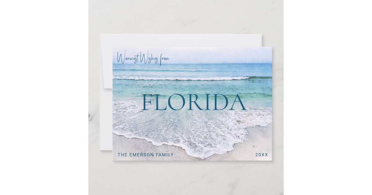 FLORIDA CHRISTMAS CARD | BEACH THEMED HOLIDAY CARD | Zazzle