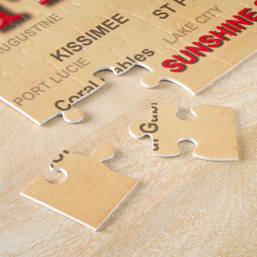 Florida Cities And Towns State Pride Map Jigsaw Puzzle | Zazzle