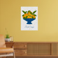 Florida Citrus Oranges in Blue Fruit Bowl Poster | Zazzle