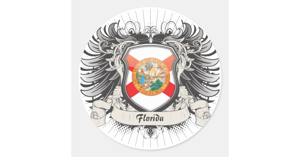 Florida Crest Classic Round Sticker | Zazzle.com