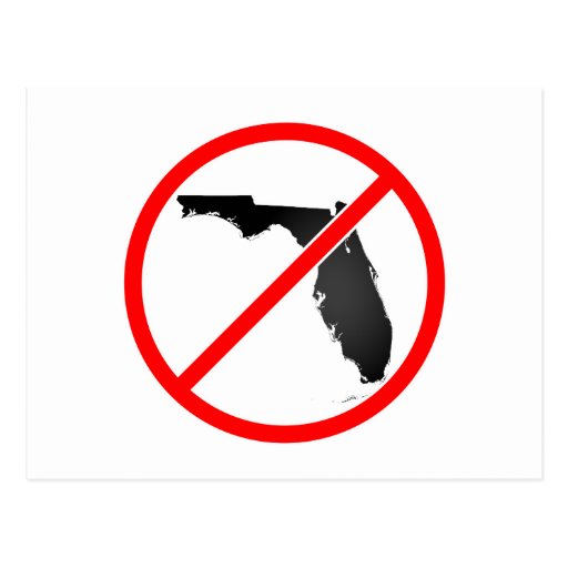 Florida Cross Out Symbol Postcard | Zazzle