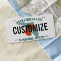 Florida Custom License Plate | Zazzle