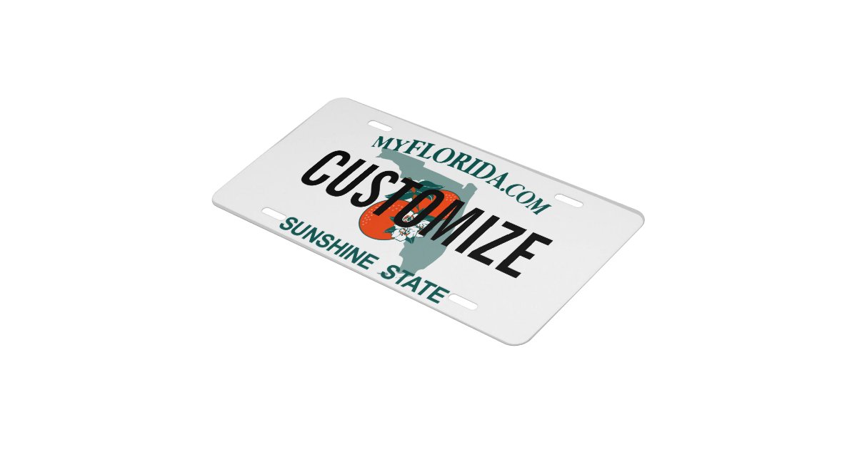 Florida Custom License Plate | Zazzle