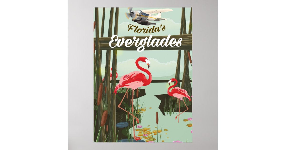Florida Everglades cartoon poster | Zazzle