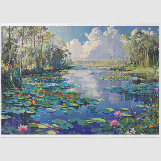 Florida Everglades River Lily Pads Decoupage Tissue Paper | Zazzle