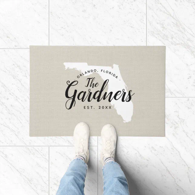 Florida Family Monogram State Doormat | Zazzle