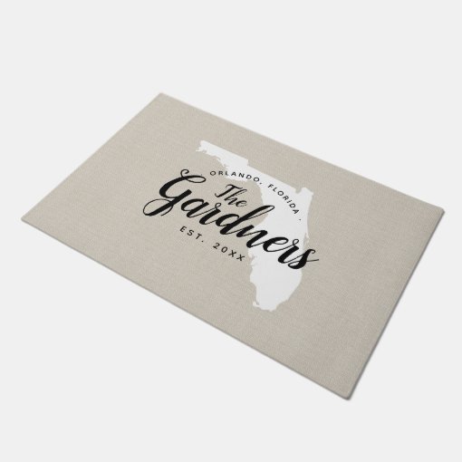 Florida Family Monogram State Doormat | Zazzle