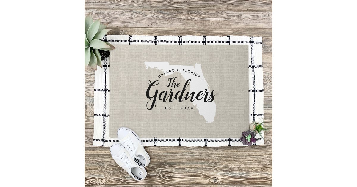 Florida Family Monogram State Doormat | Zazzle