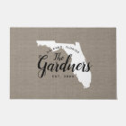 Florida State Personalized Your Home City Rustic Doormat | Zazzle.com