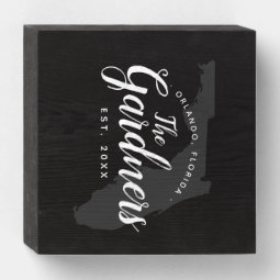 Florida Family Monogram State Map Wooden Box Sign | Zazzle