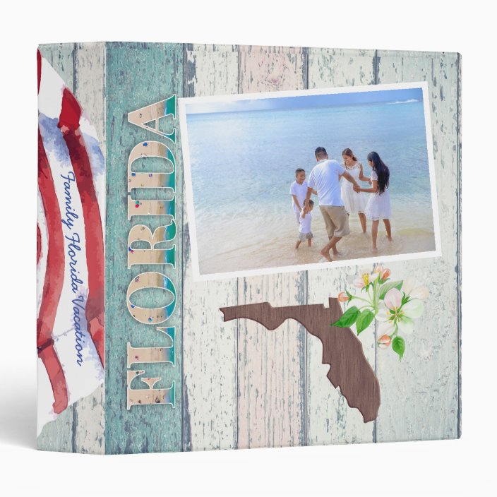 Florida Family Vacation Photo Scrapbook Album 3 Ring Binder | Zazzle.com