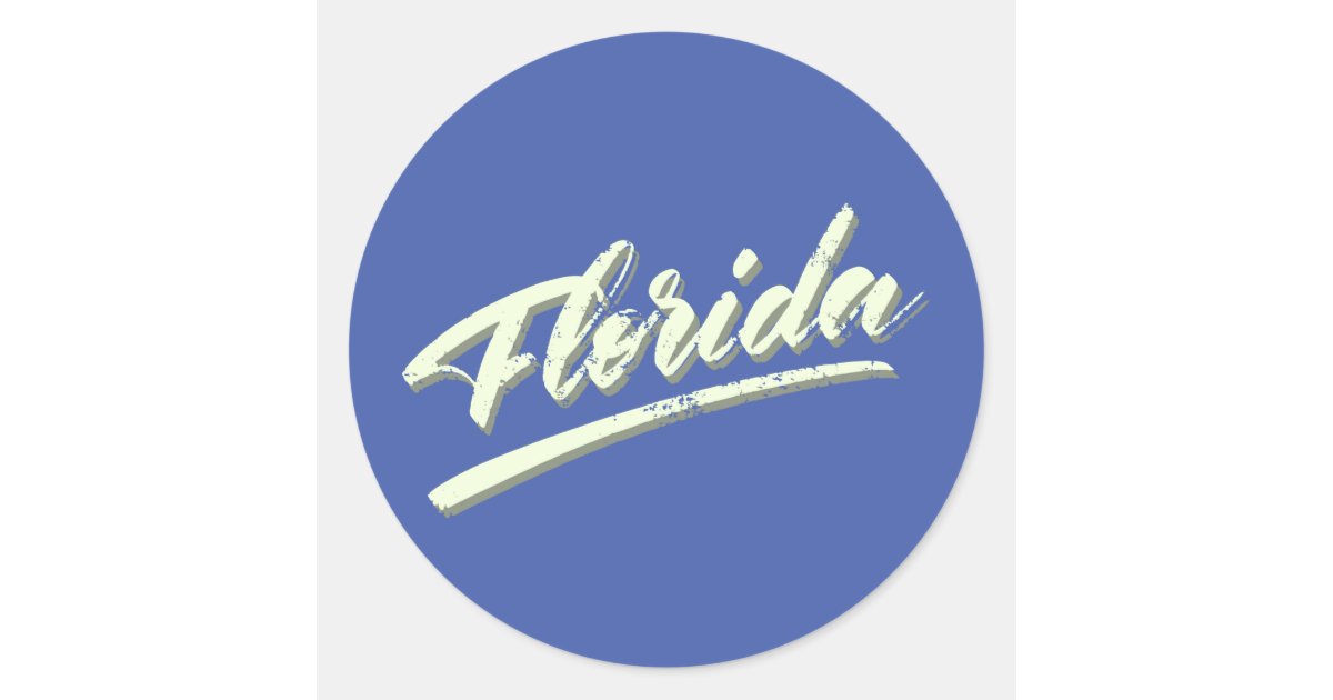 Florida FL Sunshine State Classic Round Sticker | Zazzle